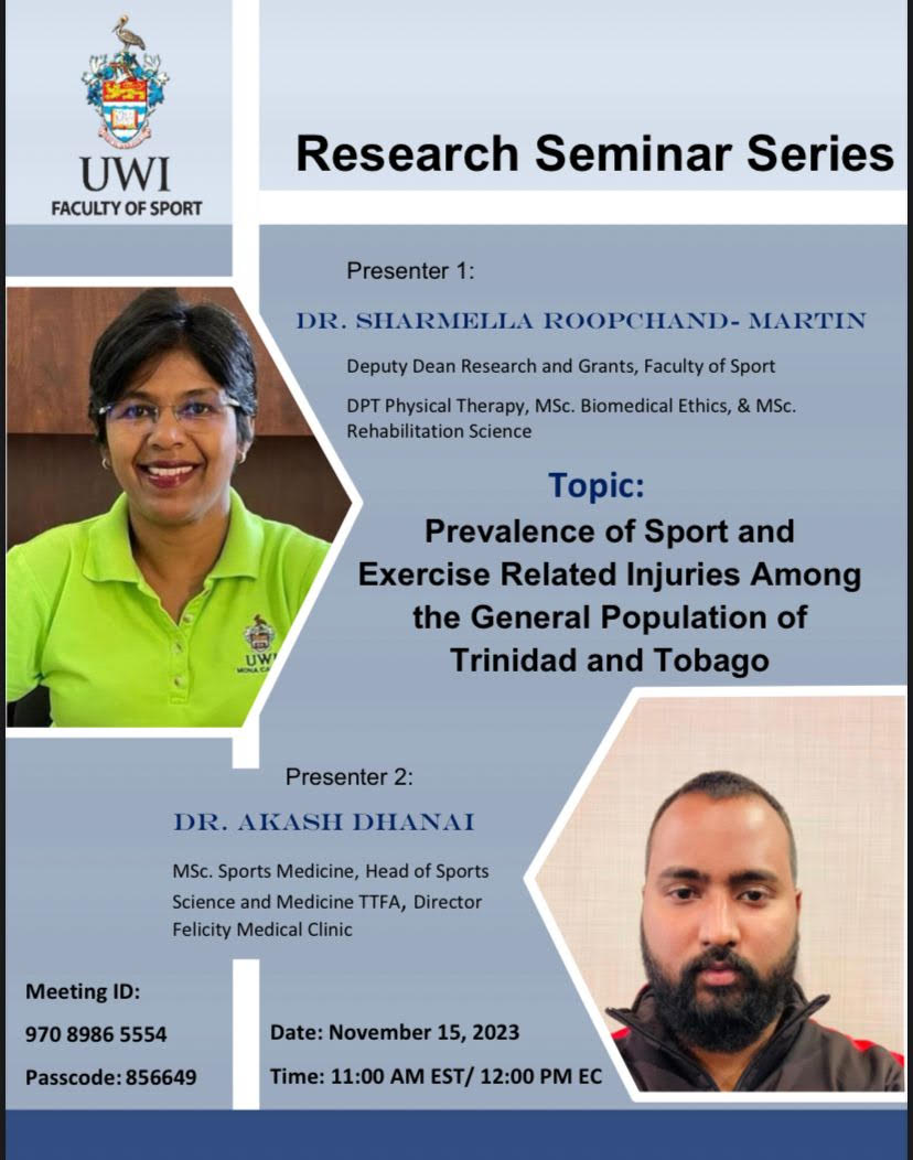 Invitation to UWI Research Webinar Series: Prevalence of Sport and ...